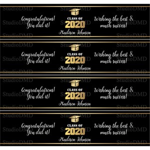 Graduation Party Water Bottle Labels, Class of 2022, Party Decoration ...