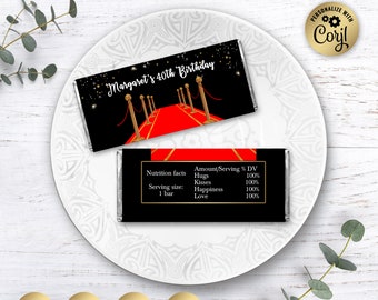 Red and Black Candy Bar Wrapper Chocolate Wrap Birthday - Etsy