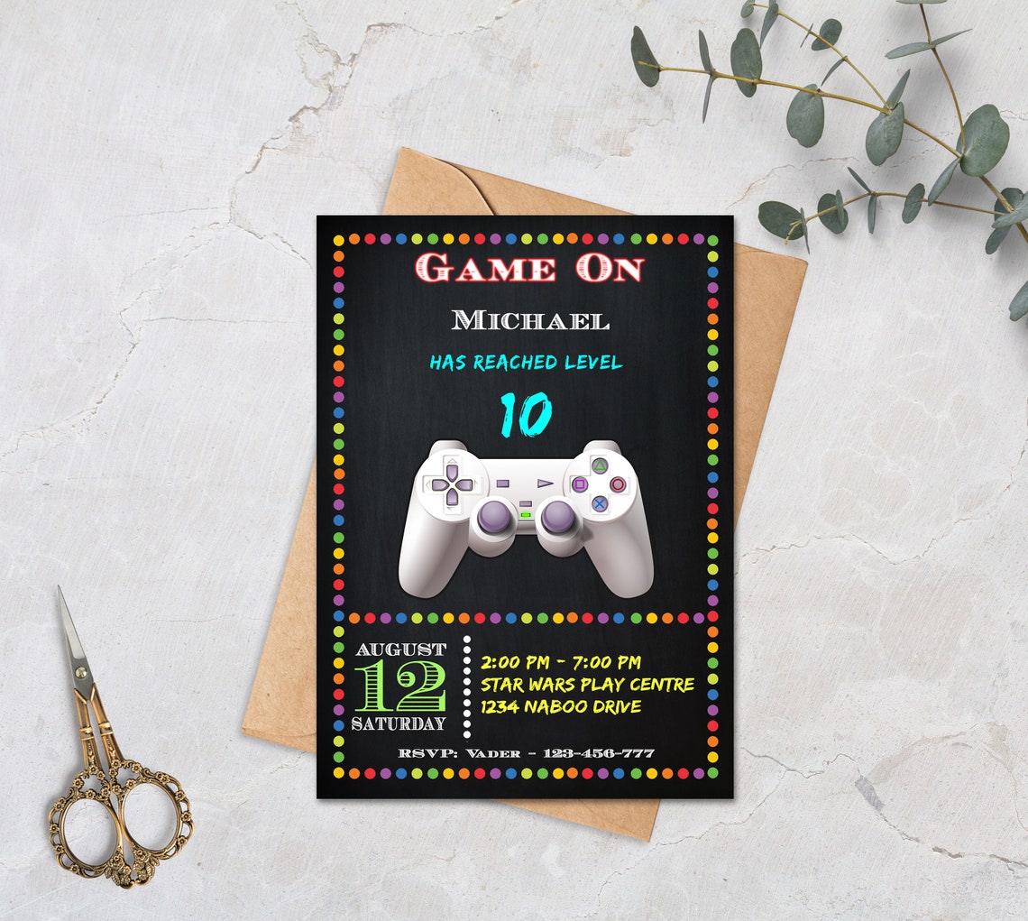 Printable Video Game Party Invitations Video Game Invitation - Etsy