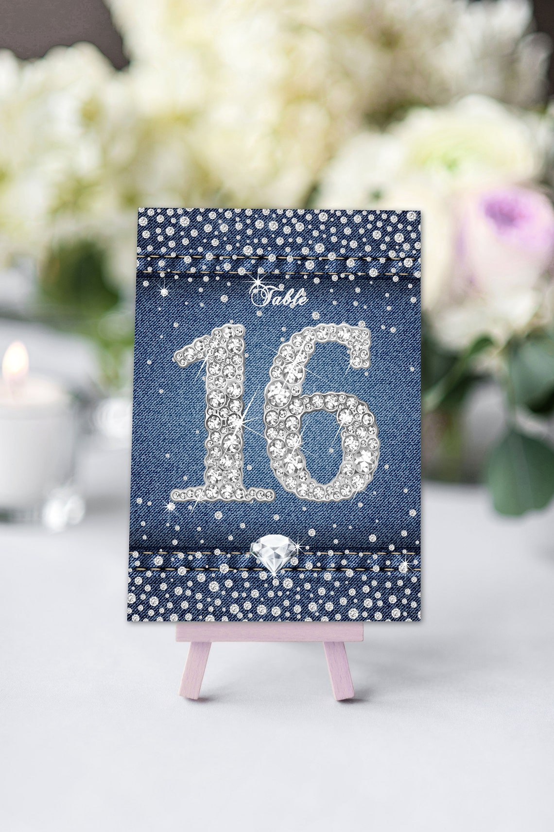 Table Cards Table Numbers Table Decoration Denim and | Etsy