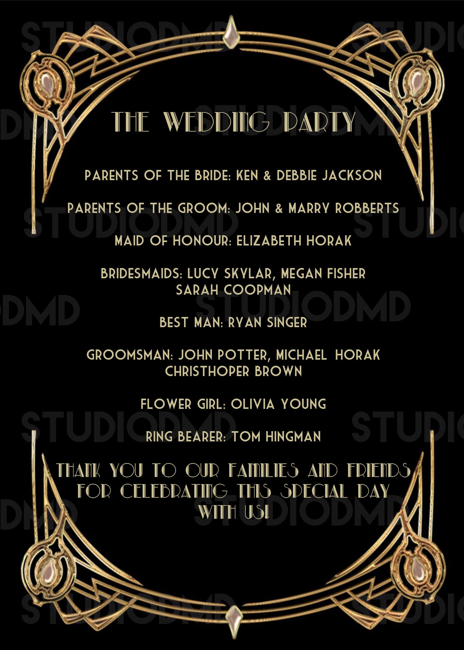 Printable Wedding Program Template Art Deco Great Gatsby - Etsy
