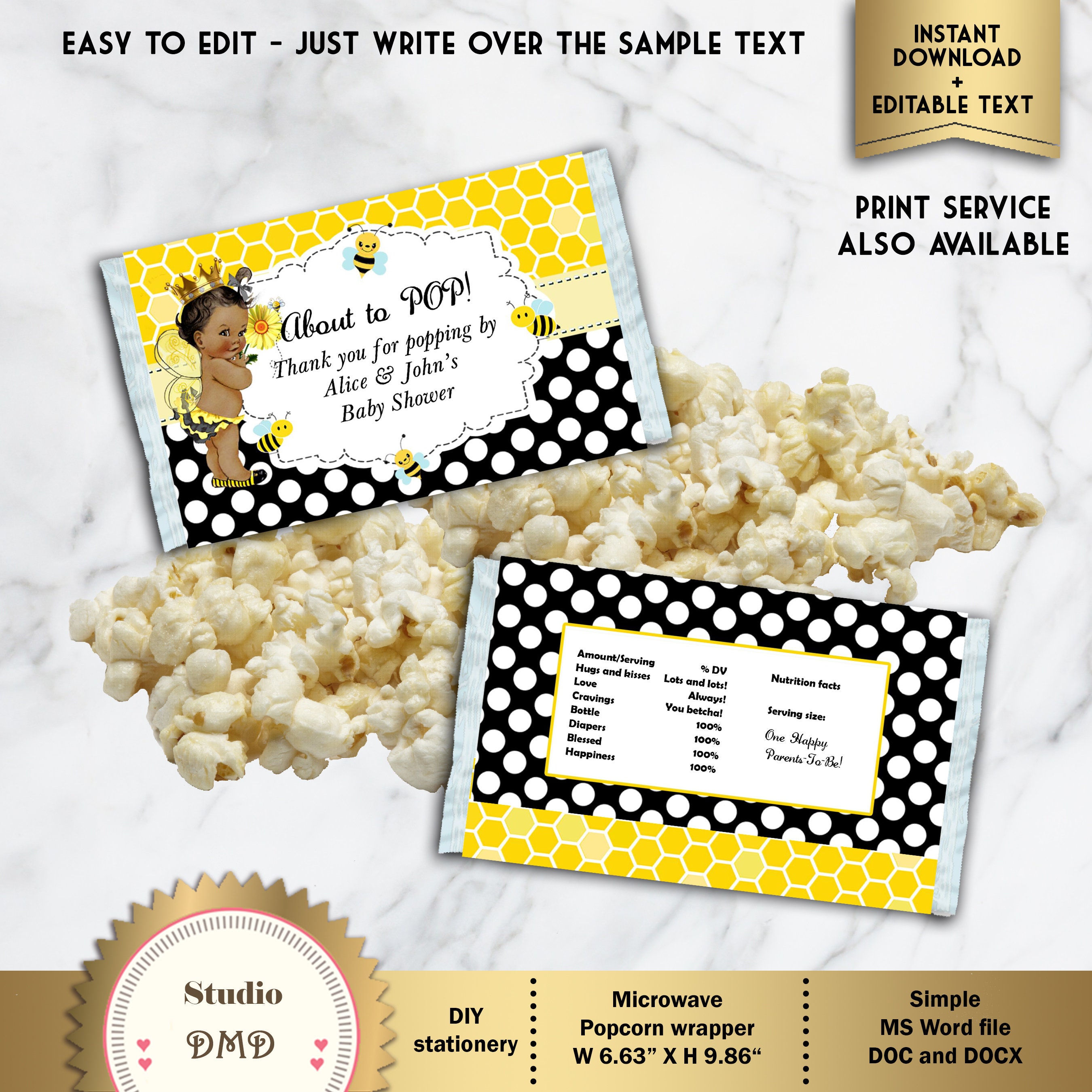 Microwave Popcorn Wrappers Printable