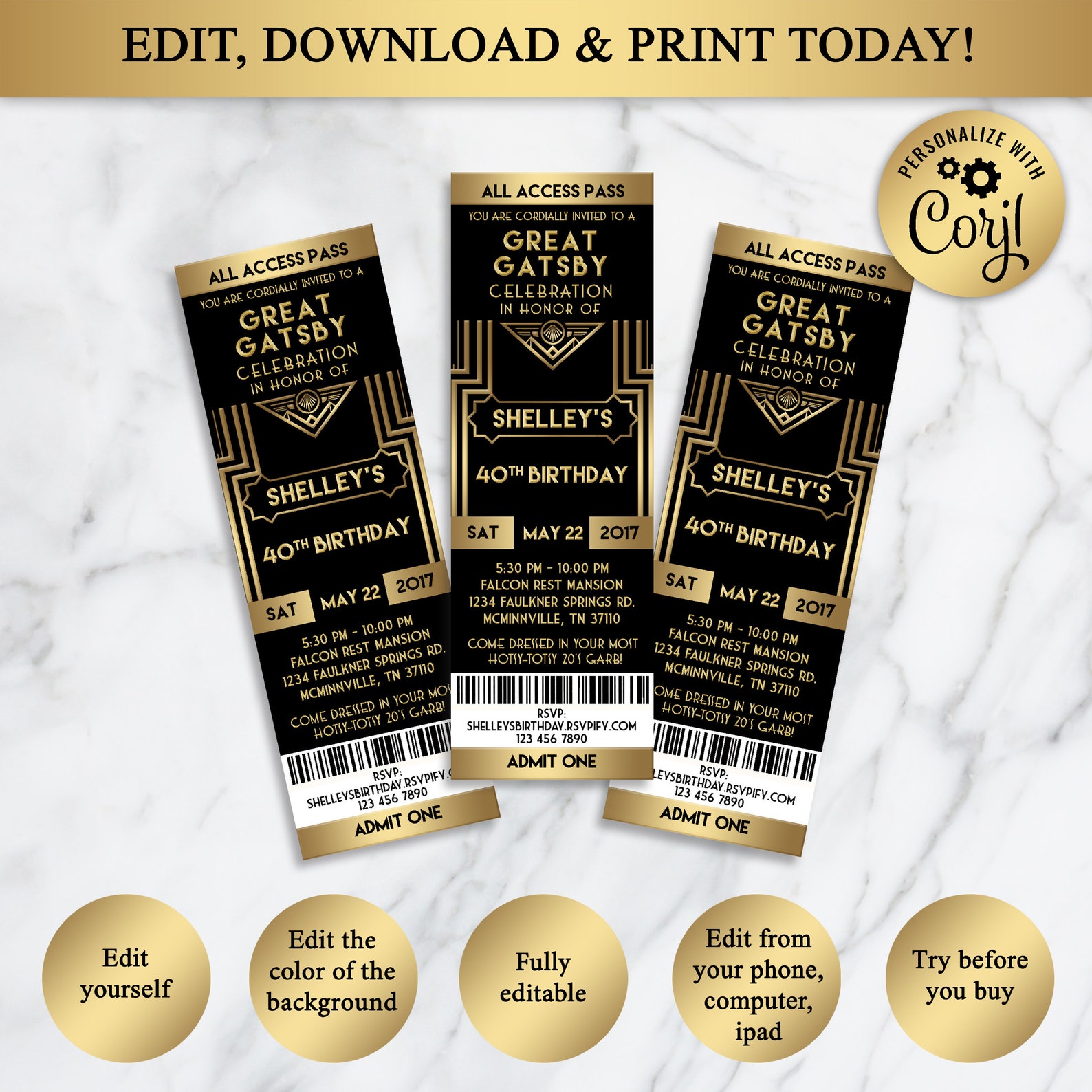 Great Gatsby Style Art Deco Party Invitation Prom - Etsy