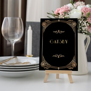 Printable Table Cards Template With the Names, Art Deco Great Gatsby ...