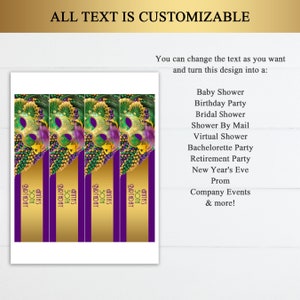 Printable Water Bottle Labels, Masquerade Ball Birthday Party ...