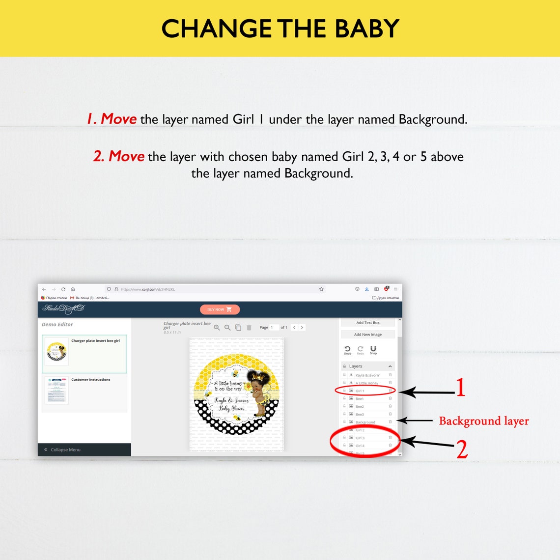 Printable Charger Plate Insert or Centerpiece Girl Baby - Etsy