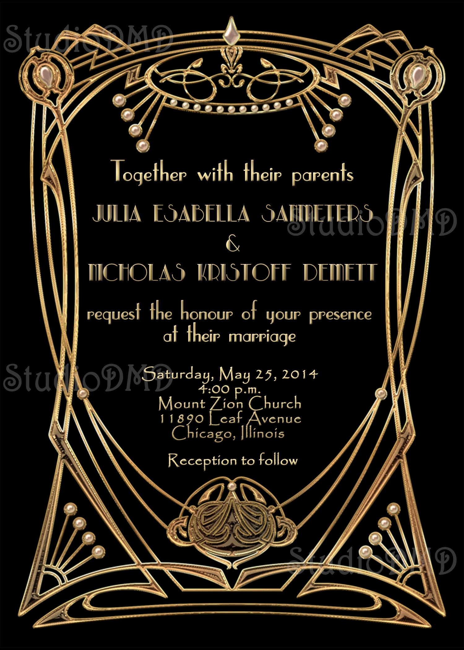 Great Gatsby Style Art Deco Wedding Invitation 1920's - Etsy