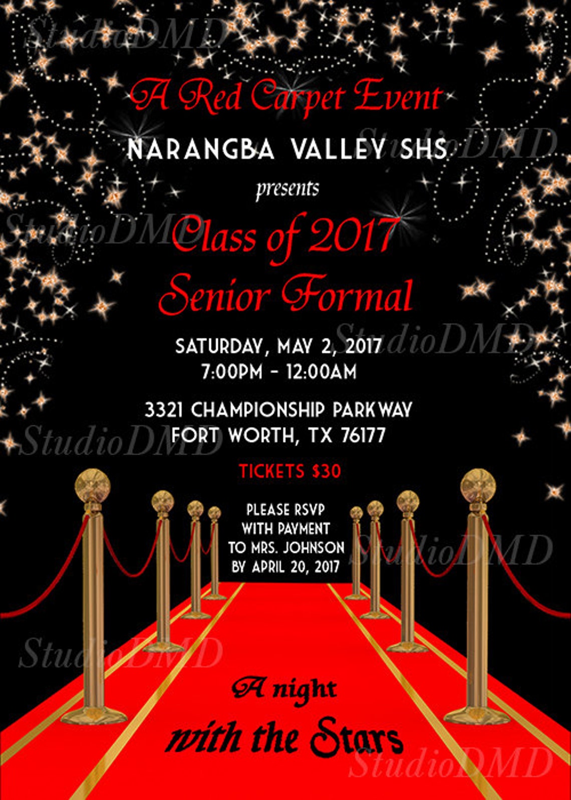 Printable Red Carpet Prom Invitation Red Carpet Affair - Etsy