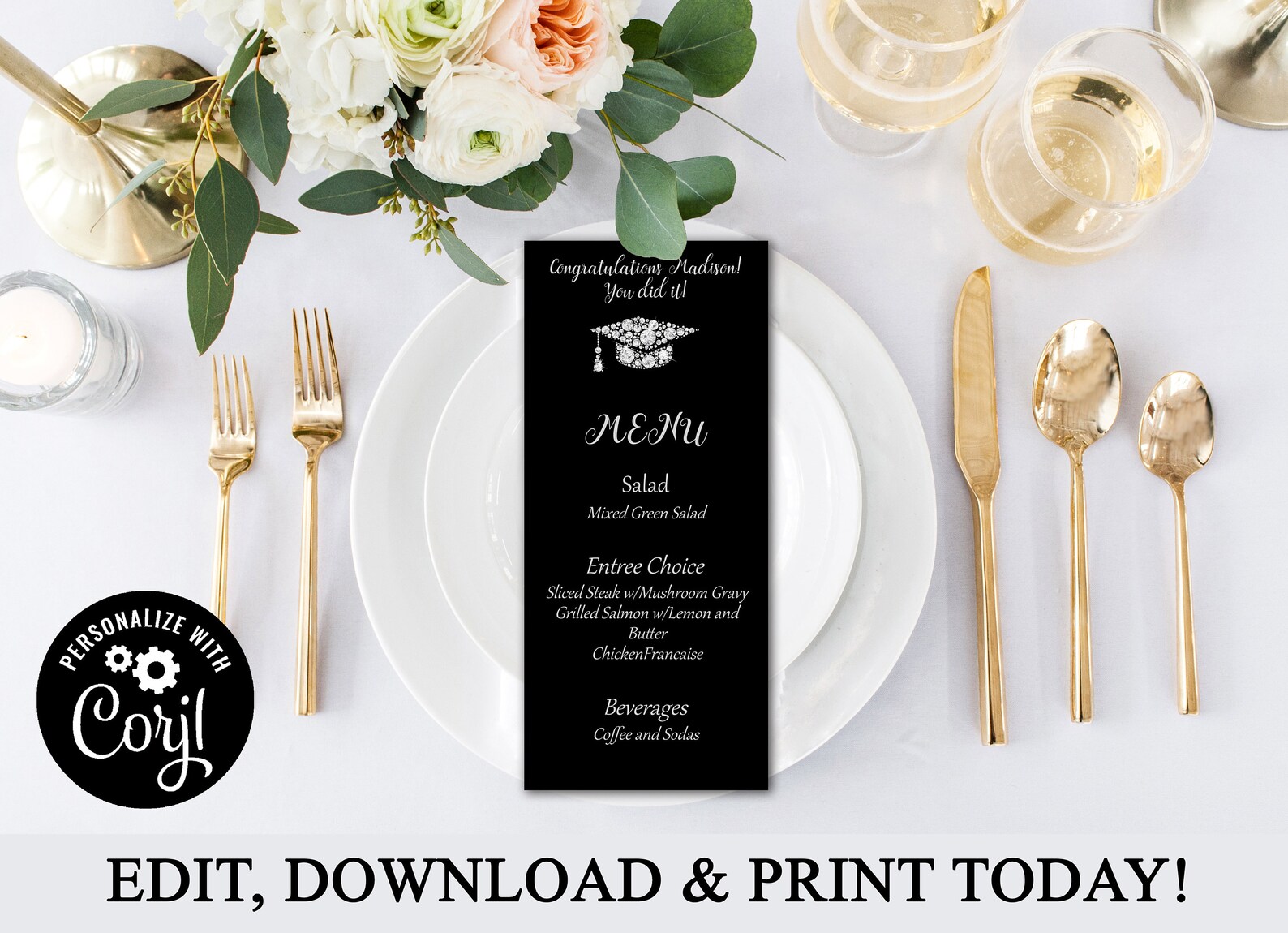 Printable Menu Graduation Menu Graduation Decoration - Etsy