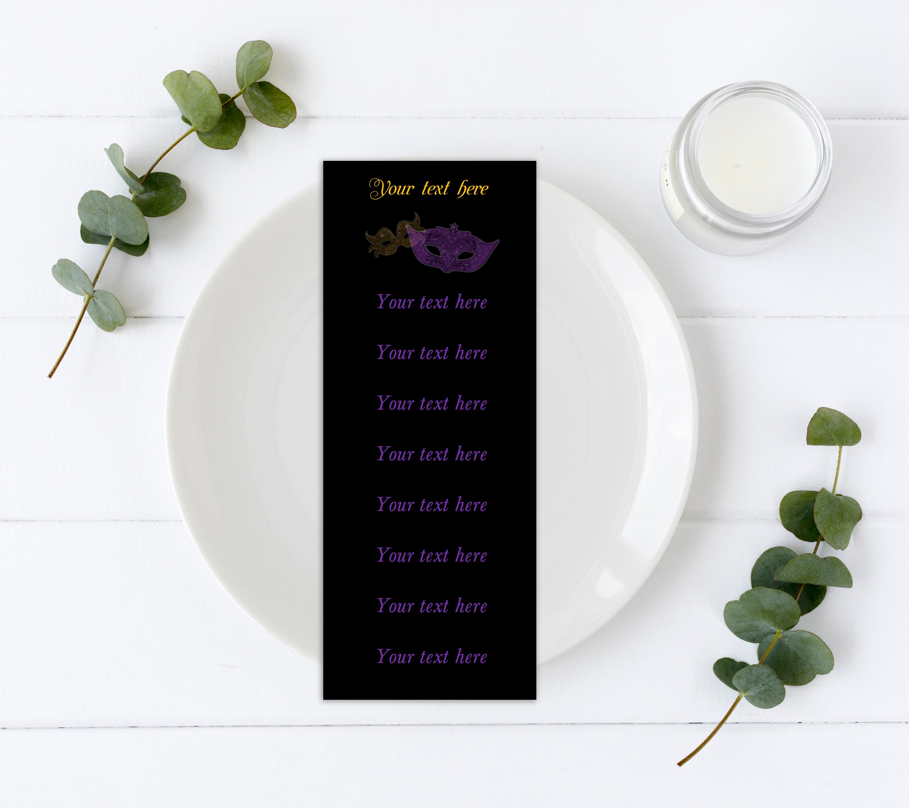 Masquerade Ball Party Signs Masquerade Party Program Menu | Etsy