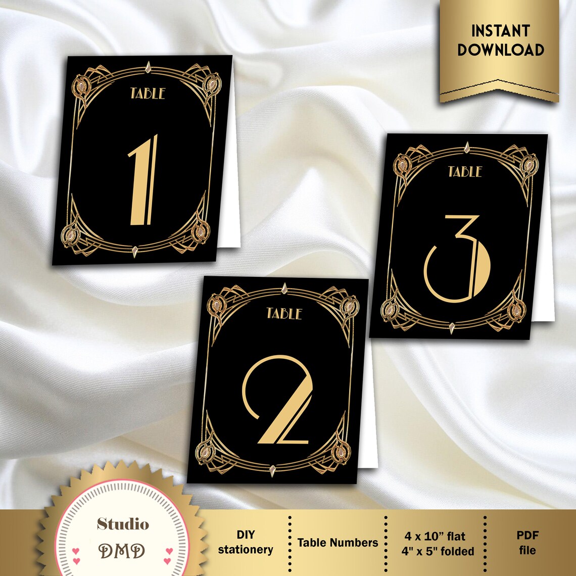 Great Gatsby Art Deco Table Cards Table Numbers Table - Etsy