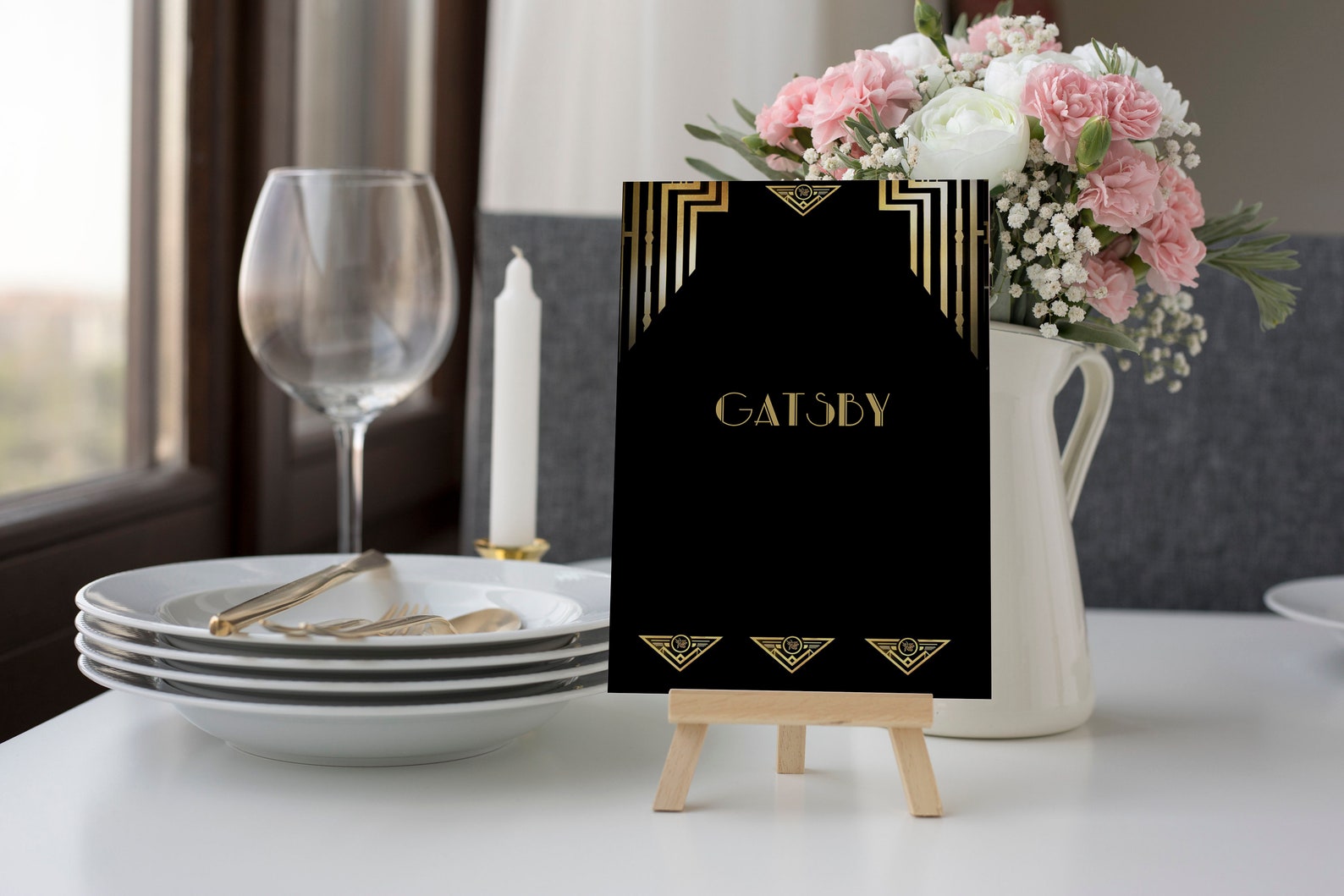 Printable Table Cards Template With the Names Art Deco Great | Etsy