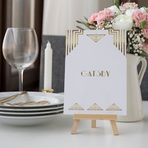 Printable Table Cards Template With the Names, Art Deco Great Gatsby ...