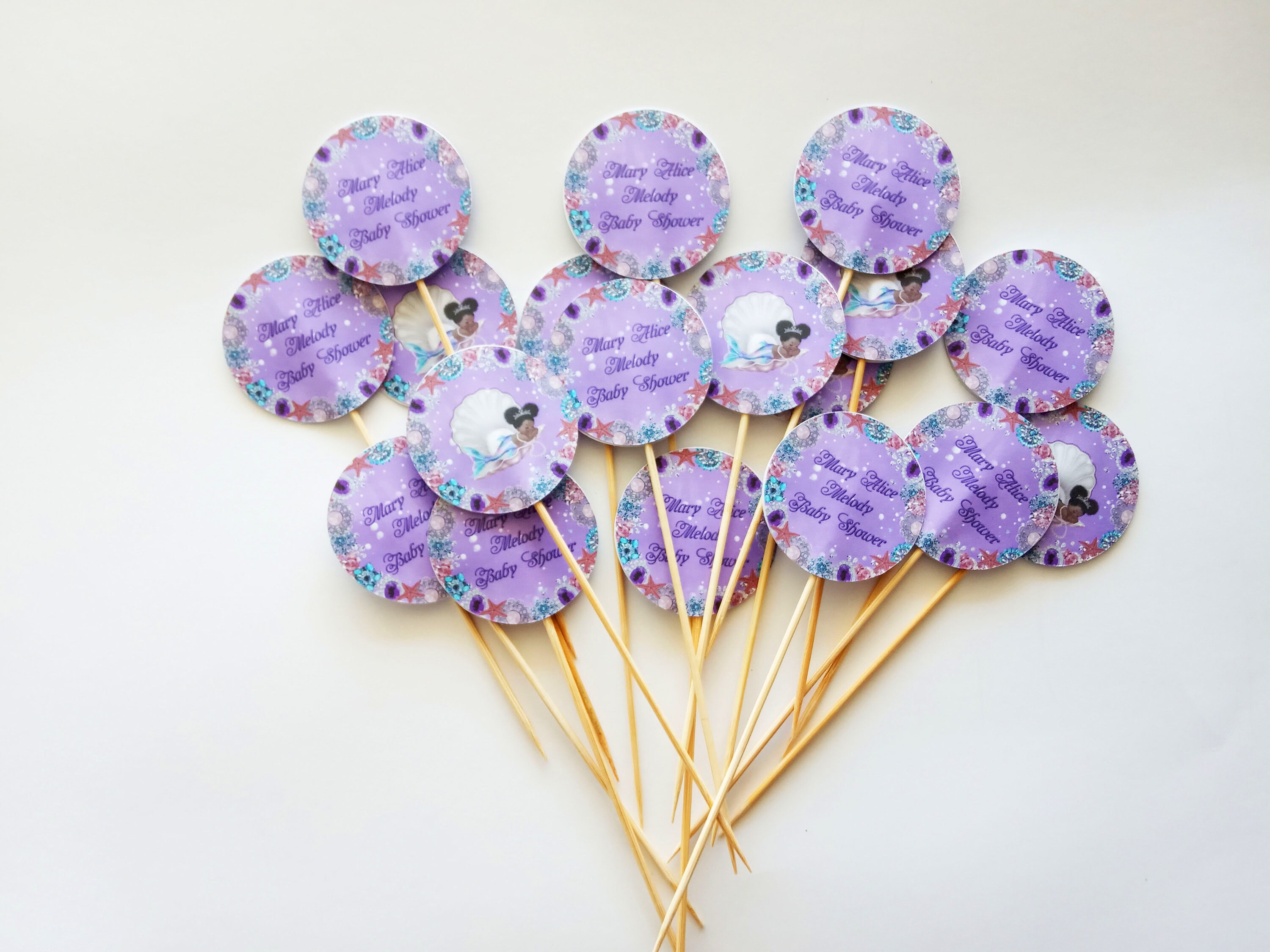 Printable Cupcake Toppers Labels Little Mermaid Baby Shower | Etsy