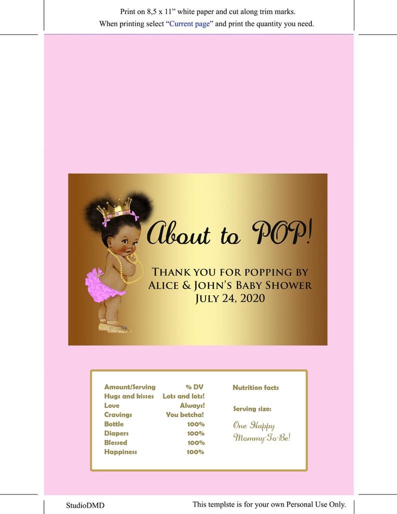 Printable Microwave Popcorn Wrapper Ready to Pop Little | Etsy