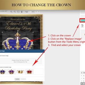 Royal Birthday Invitation, Jewel in the Crown Party Invitation, Royal ...