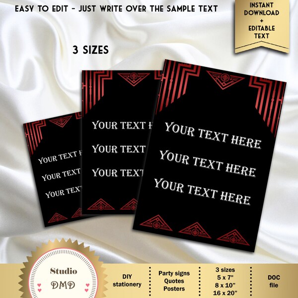 Great Gatsby Text Poster - Etsy