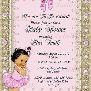 Ballerina Baby Shower Invitation, Tutu Baby Shower Invitation, Baby ...