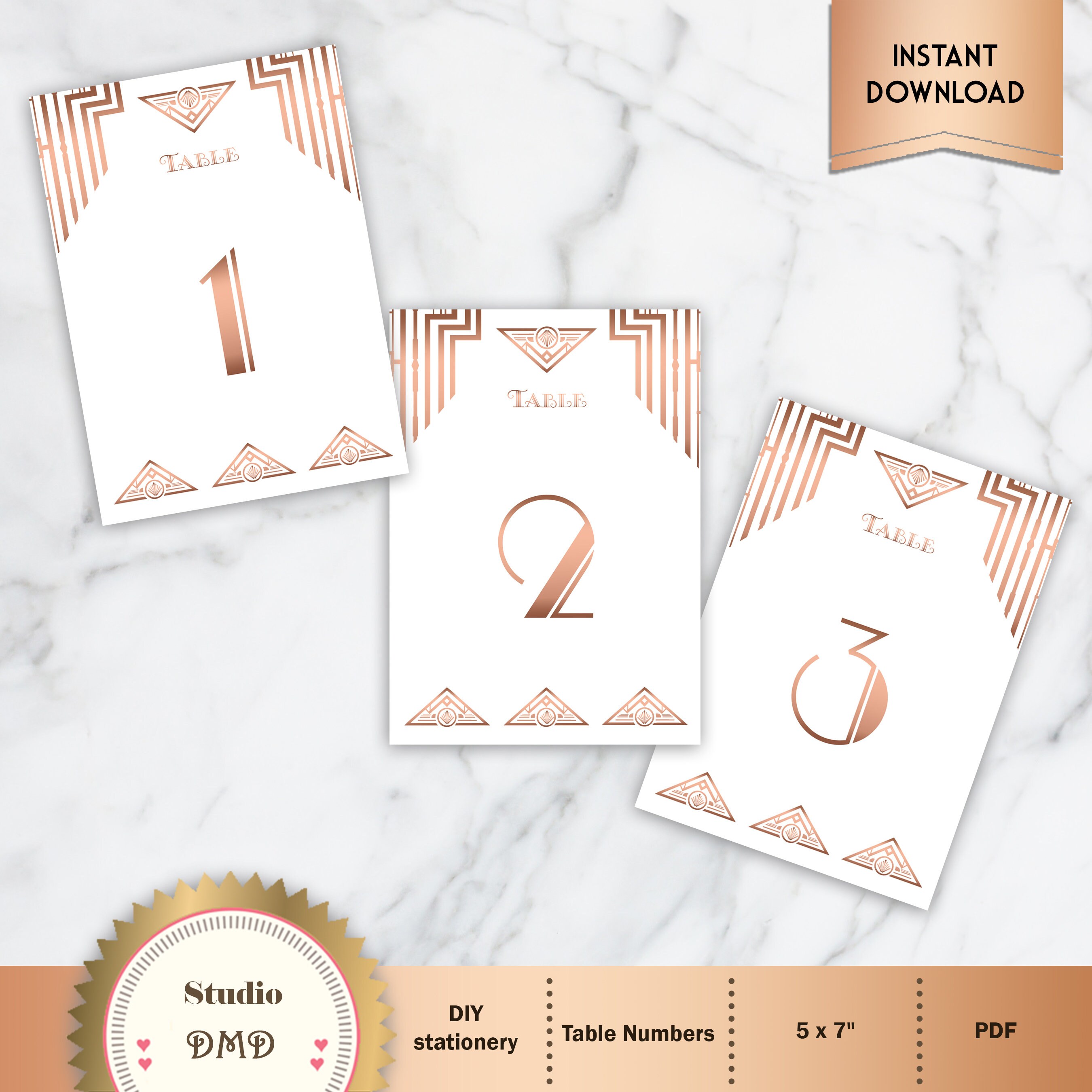 Great Gatsby Art Deco Table Cards Table Numbers Table | Etsy