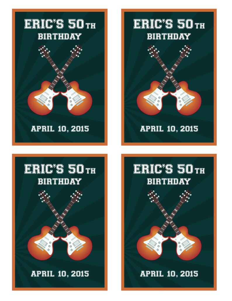 Custom Wine Bottle Labels Personalized Music Jamming Guitar - Etsy