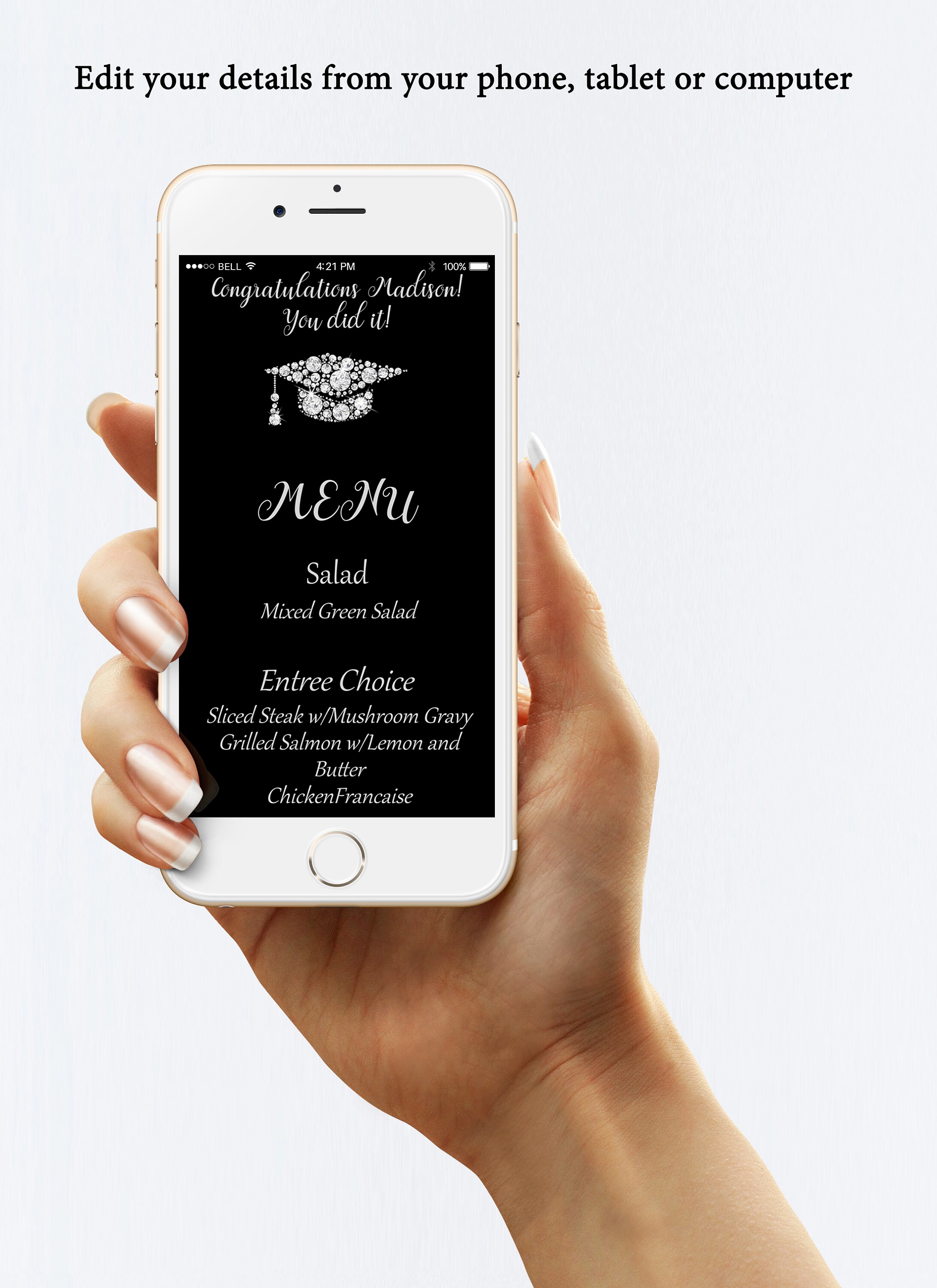 Printable Menu Graduation menu Graduation Decoration | Etsy