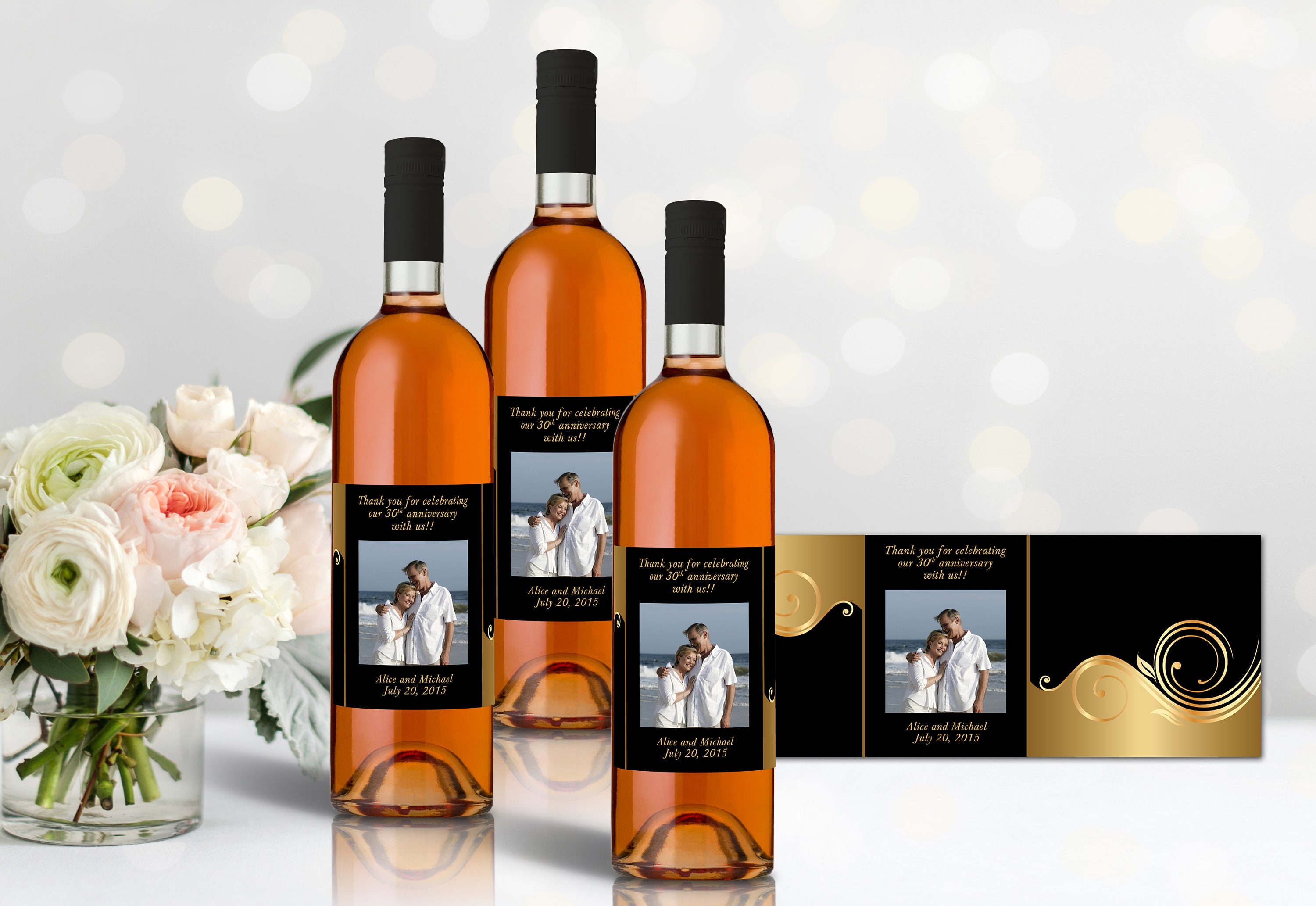 Personalized Wedding Anniversary or Birthday Mini Wine or - Etsy