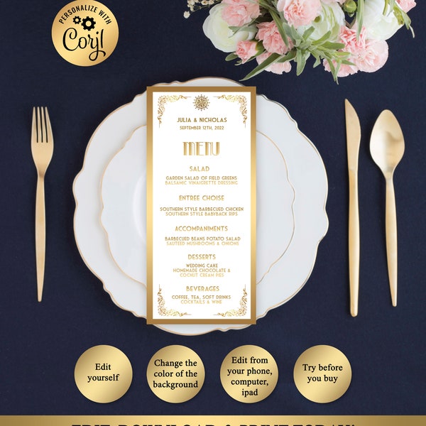 Art Deco Menu - Etsy