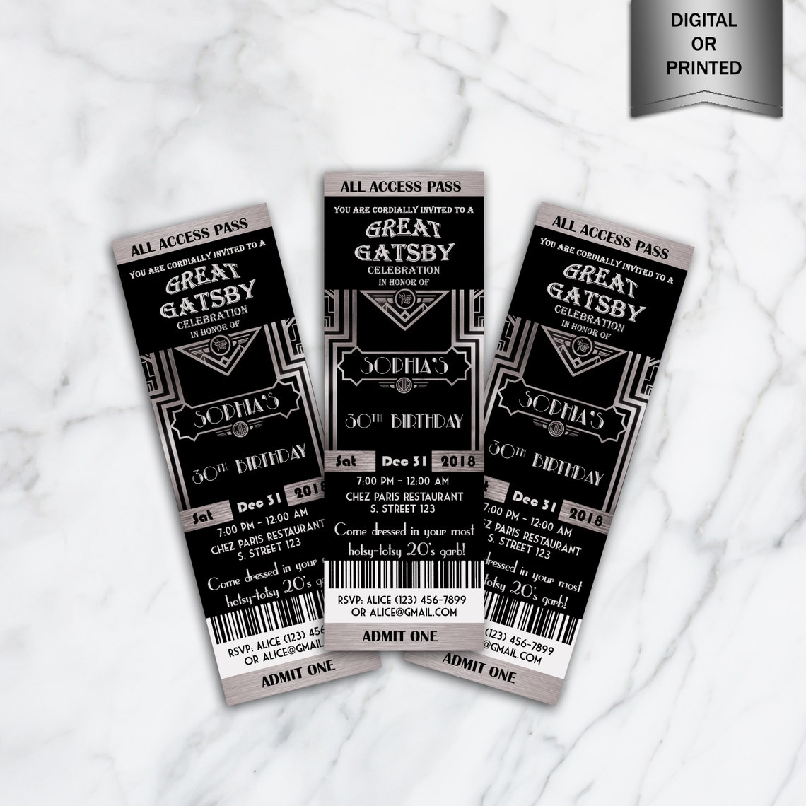 Great Gatsby Style Art Deco Party Invitation Prom - Etsy