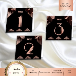 Great Gatsby Art Deco Table Cards Table Numbers Table | Etsy