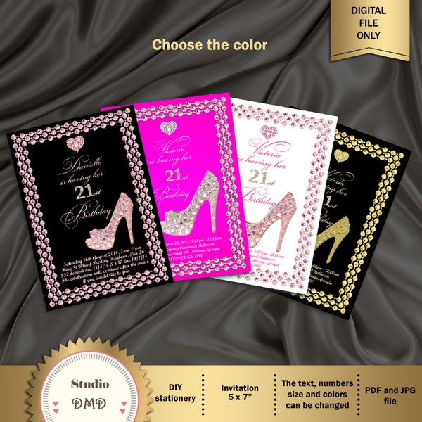 70th Birthday Invitation With High Heels - Etsy