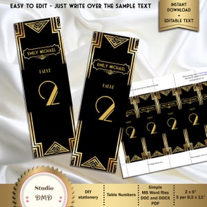 Great Gatsby Style Art Deco Table Numbers Card Table - Etsy