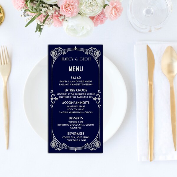 Art Deco Menu - Etsy
