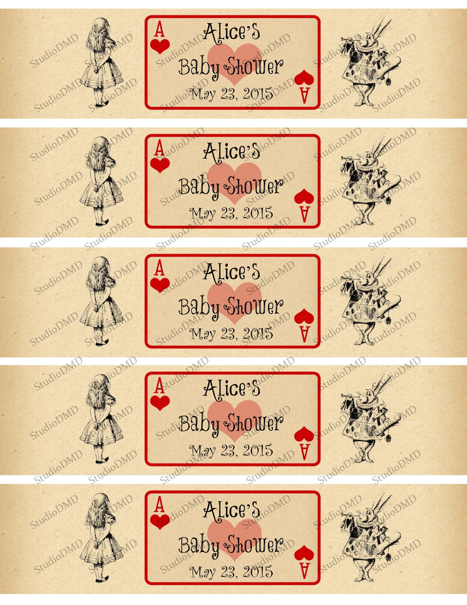 Alice in Wonderland Water Bottle Label Baby Shower - Etsy