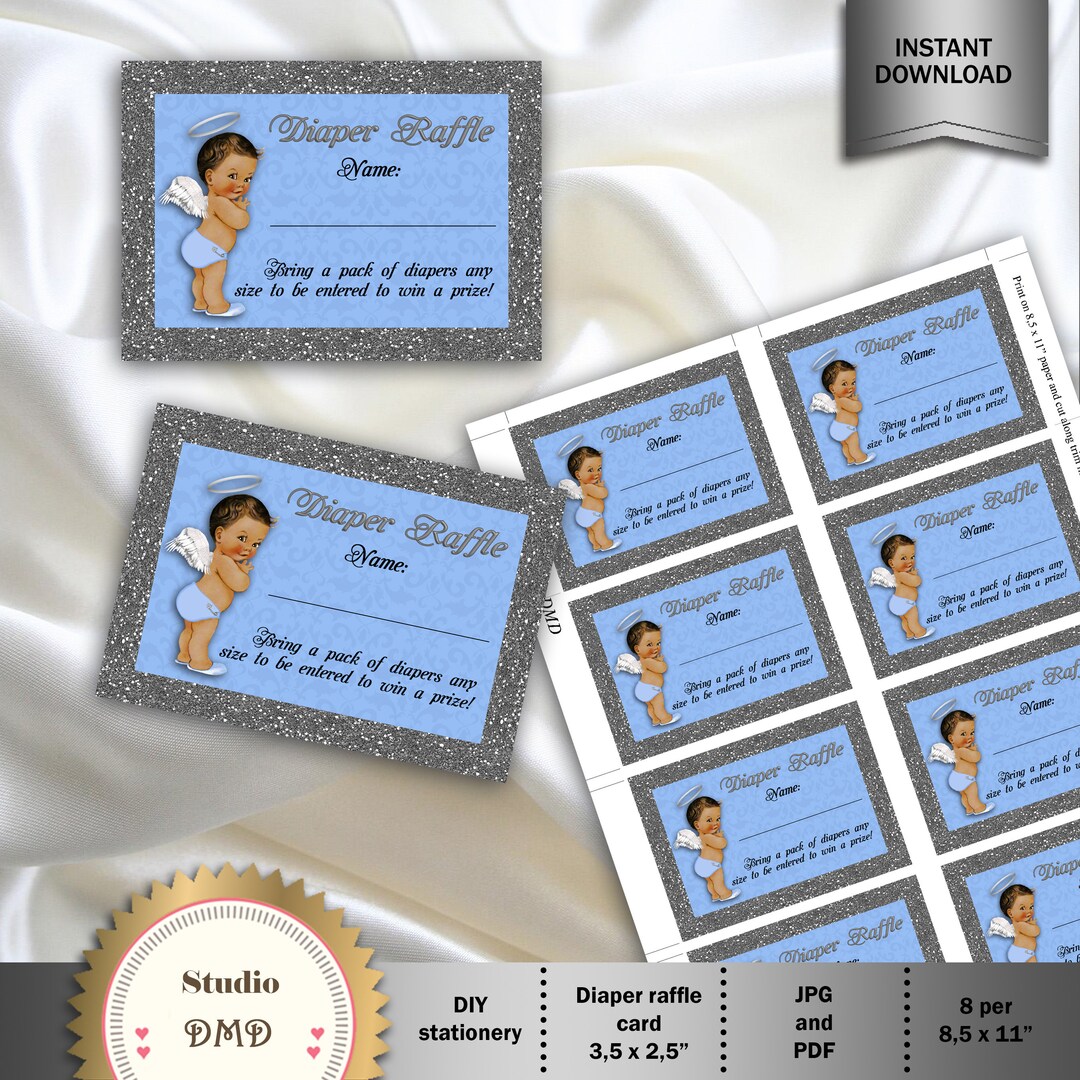 Diaper Raffle Card, Printable Diaper Raffle Card, Heaven Sent Baby ...