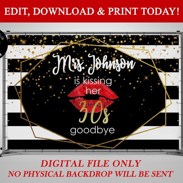 Kissing My 30s Goodbye Treat Toppers - Etsy