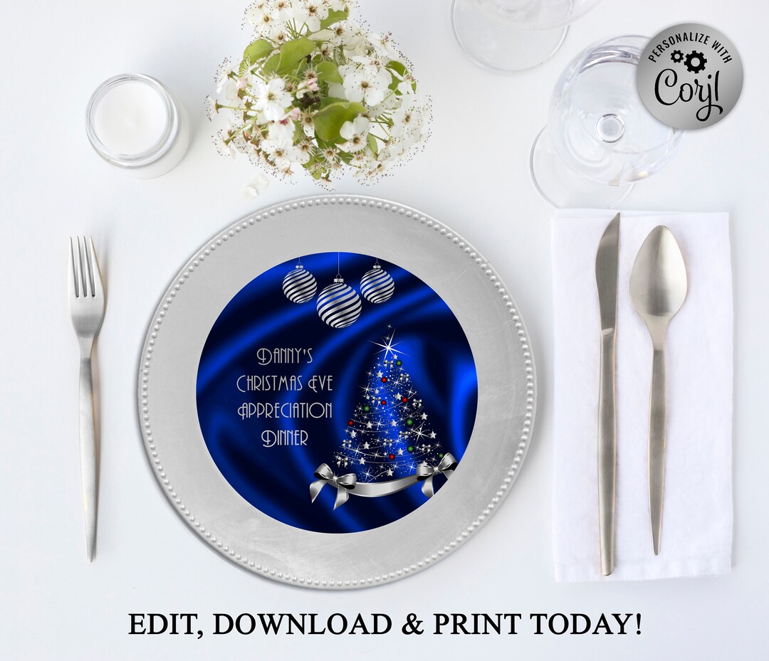Printable Charger Plate Insert or Centerpiece, Christmas Eve Decoration ...