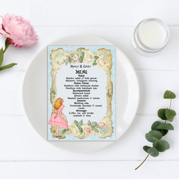 Alice in Wonderland Menu - Etsy