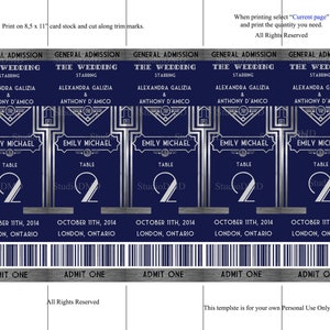 Great Gatsby Style Art Deco Table Number Cards Ticket Style - Etsy