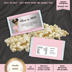 Printable Microwave Popcorn Wrapper Ready to Pop Little - Etsy