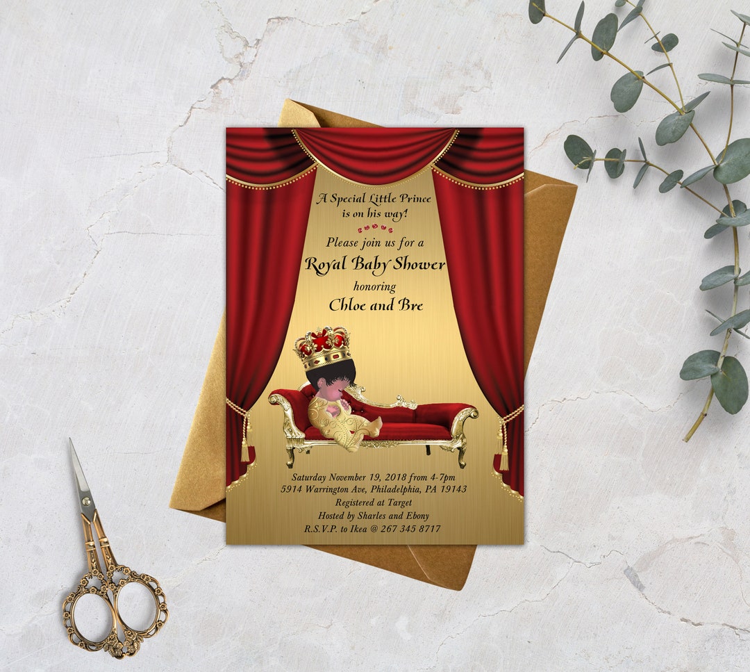 Printable Royal Baby Shower Invitation, Little Prince, Baby Boy, Regal ...