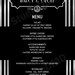 Printable Menu Card Template Great Gatsby Style Art Deco Black and ...