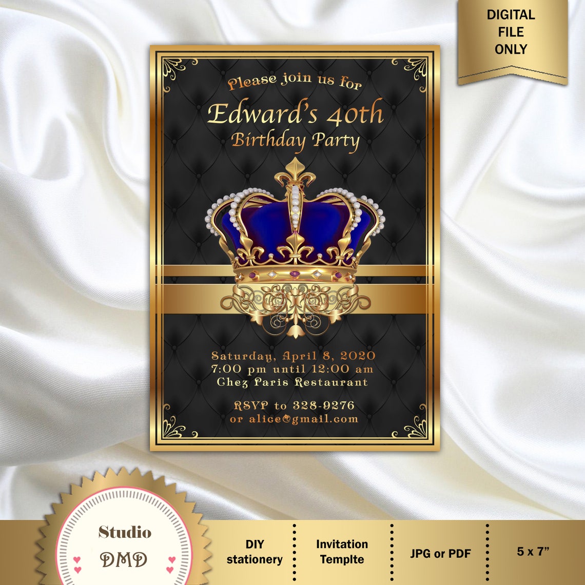 Royal Birthday Invitation Jewel in the Crown Party | Etsy