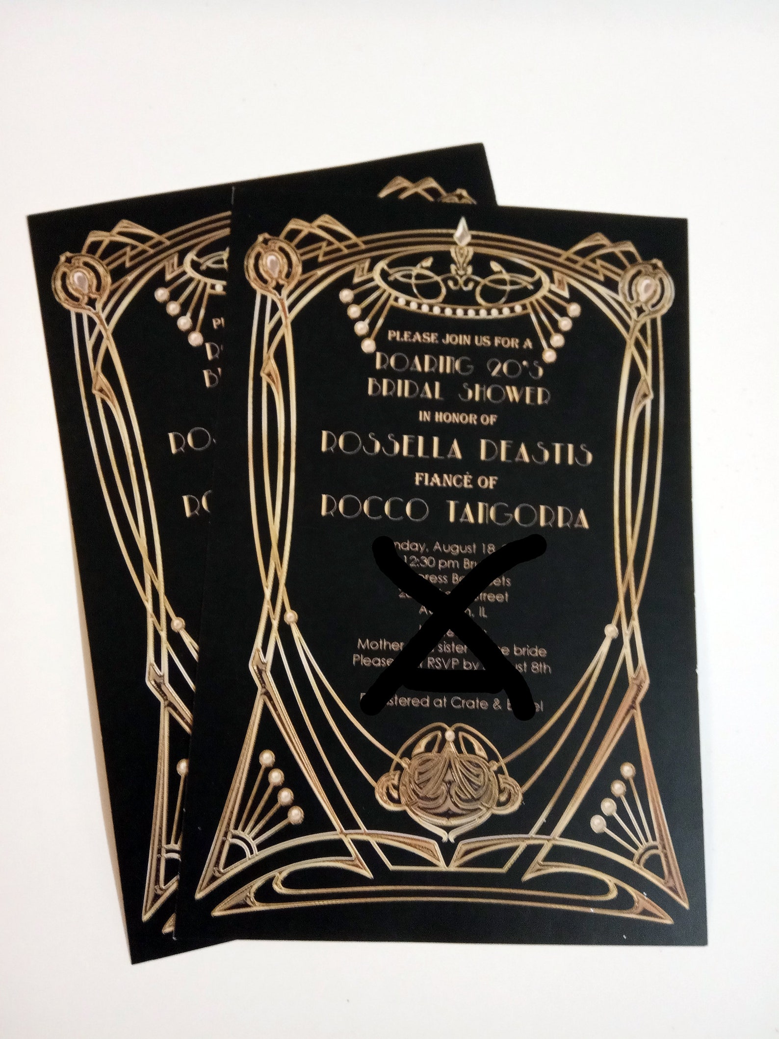 Great Gatsby Style Art Deco Wedding Invitation Suite With RSVP - Etsy
