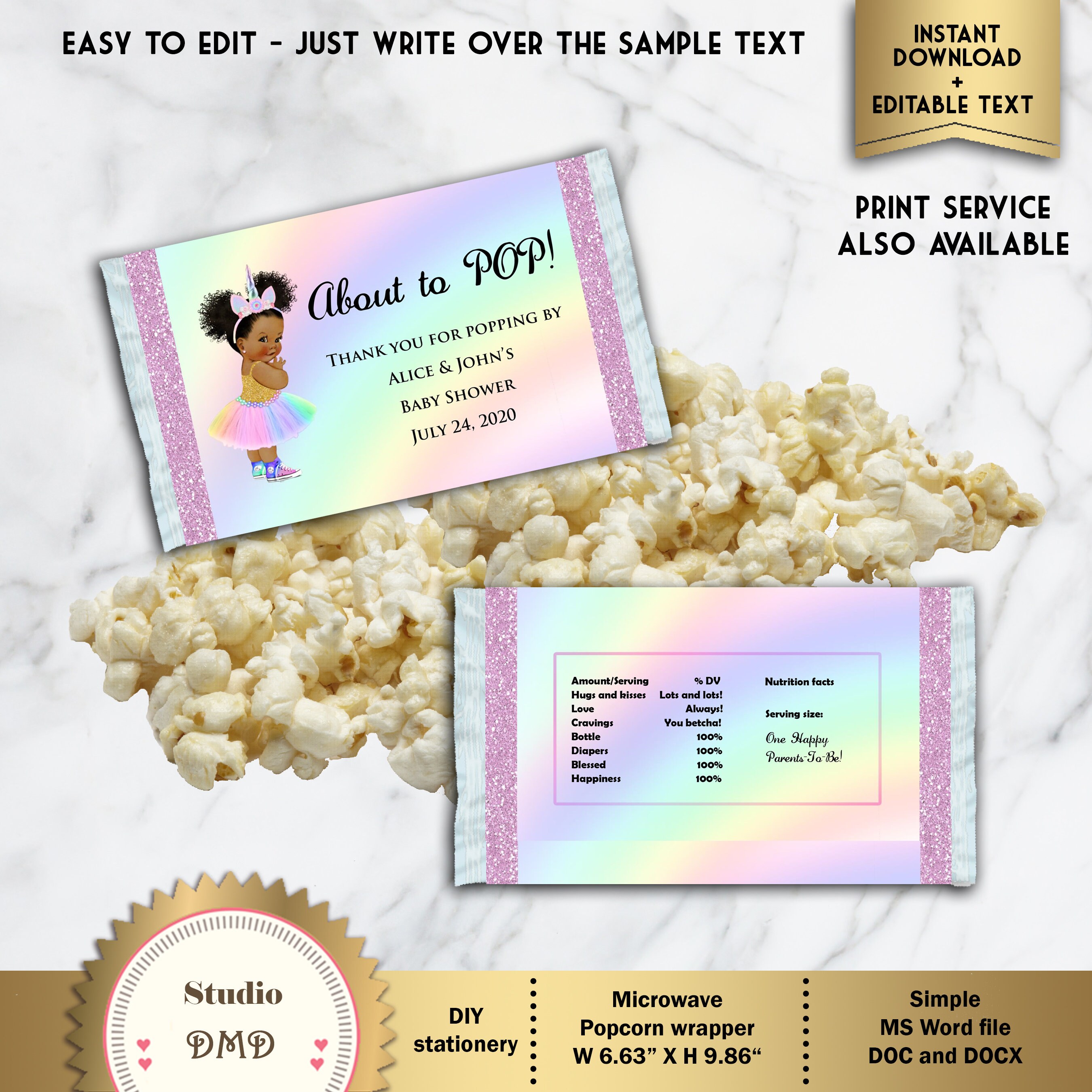 Microwave Popcorn Wrappers Printable