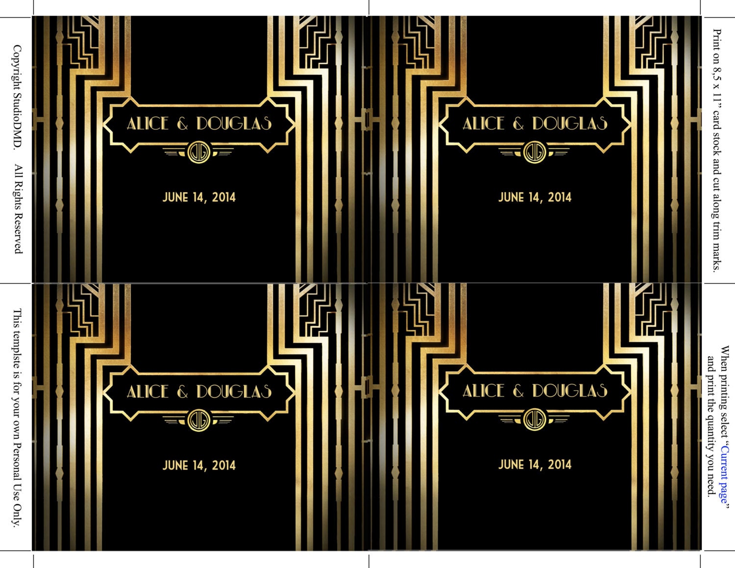 Great Gatsby Art Deco Custom Full-size Mini Wine or Champagne - Etsy