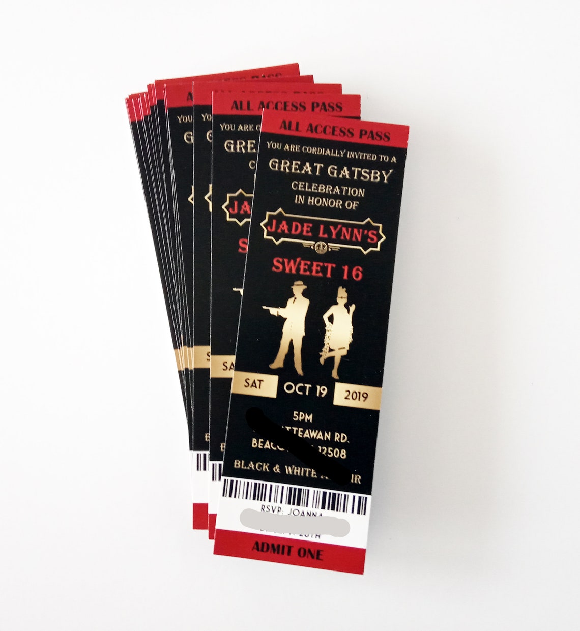 Printed Invitations Ticket Style Professionally Printed - Etsy