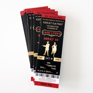 Printed Invitations Ticket Style, Professionally Printed Invites, Cards ...