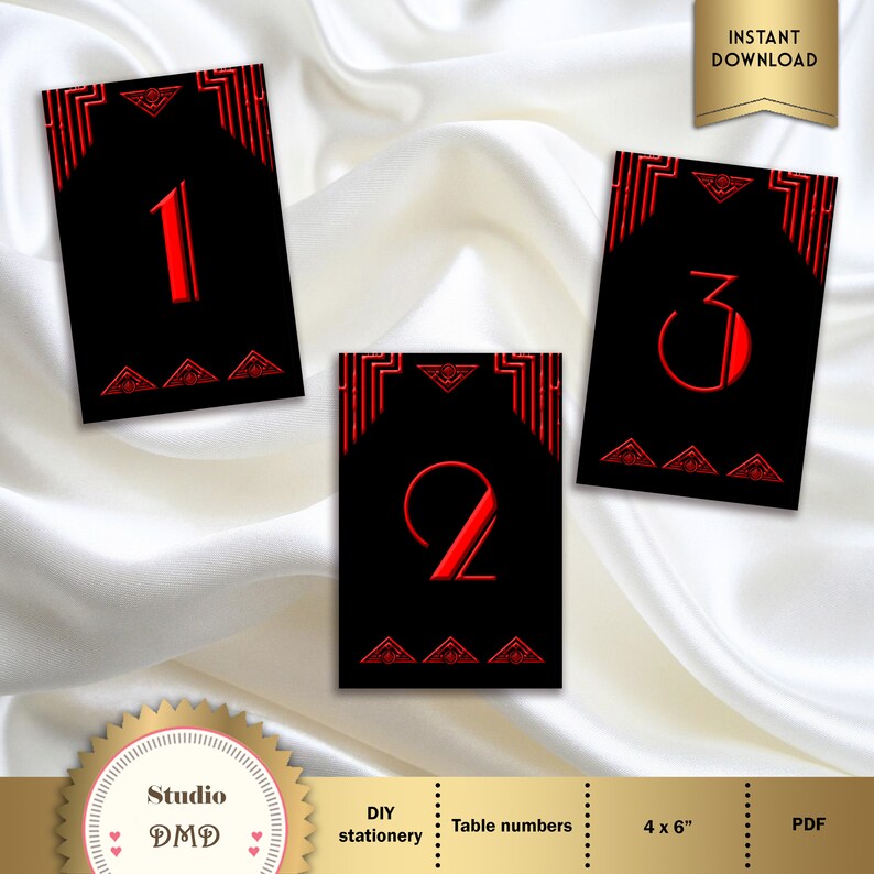 Table Numbers Harlem Nights Great Gatsby Art Deco Table - Etsy