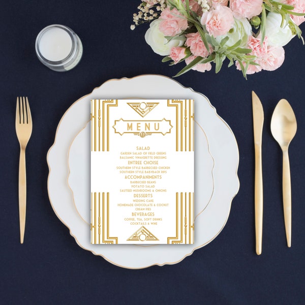 Art Deco Menu - Etsy