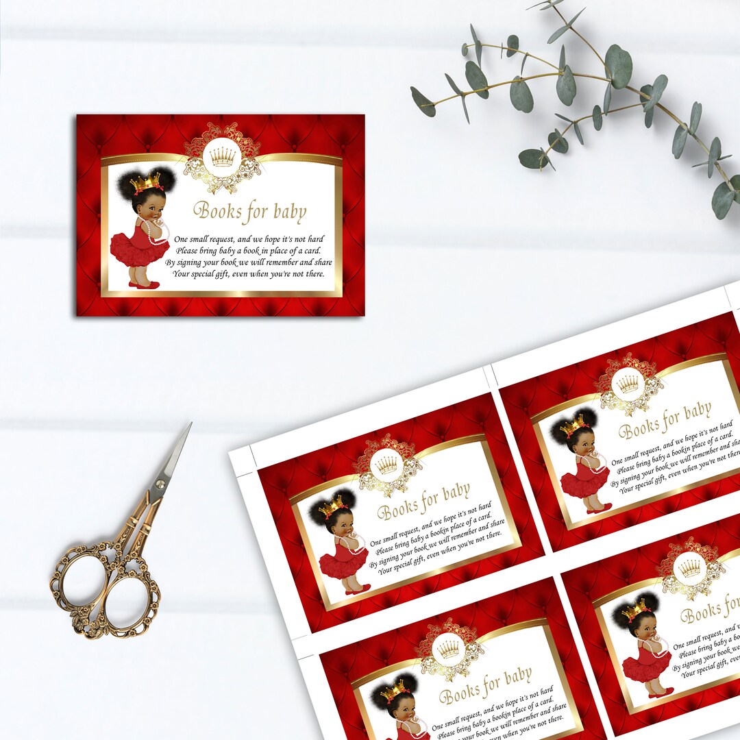 Book Request Card Girl Baby Shower Bring A Book Instead of A - Etsy